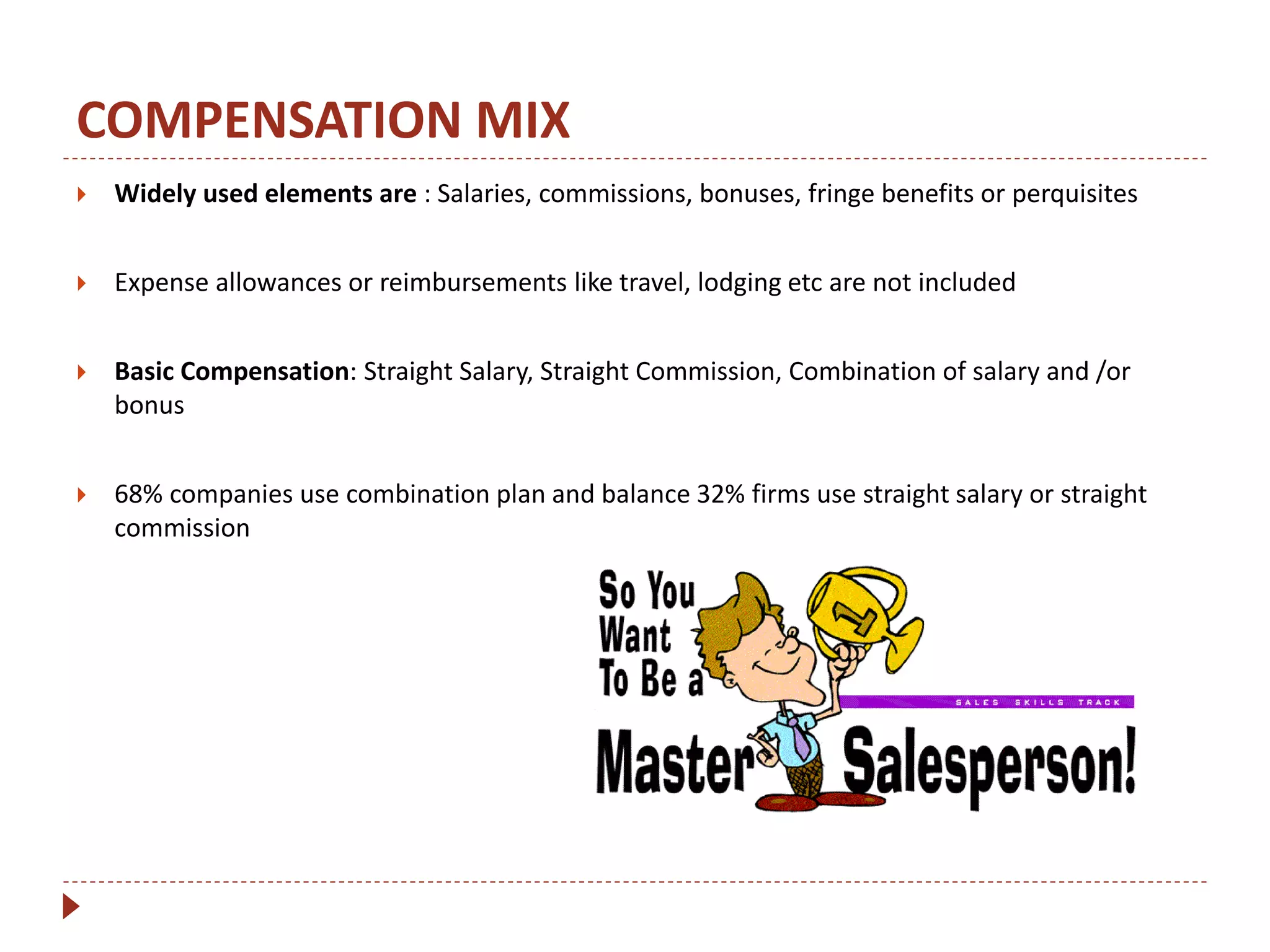 Different types of motivational schemes for sales person | PPTX