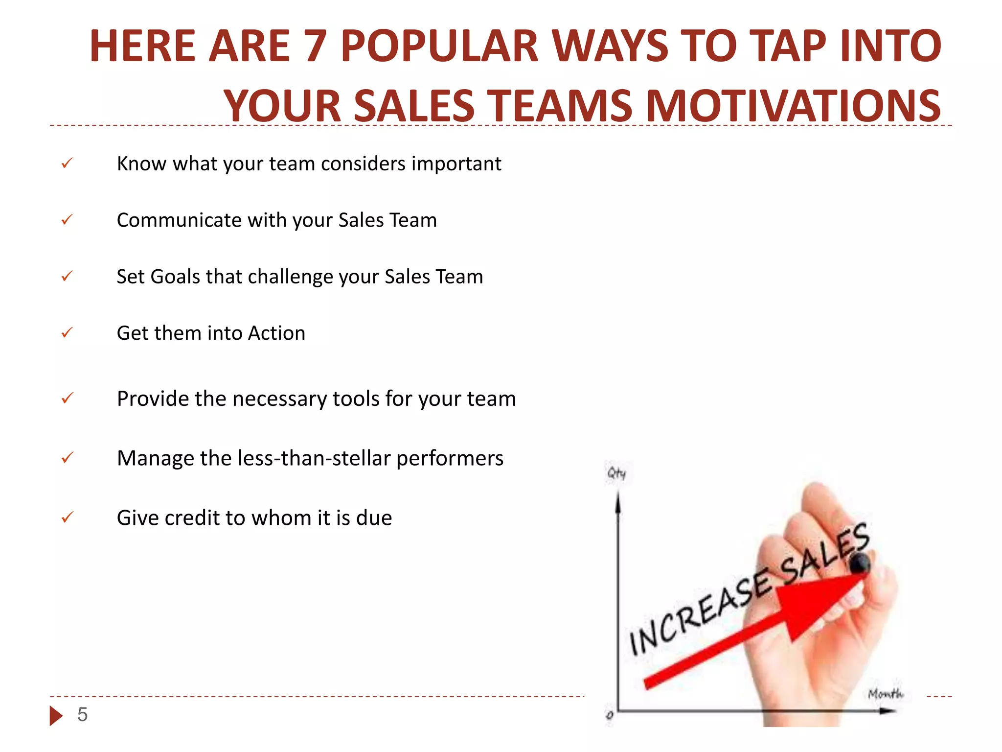 Different types of motivational schemes for sales person | PPTX