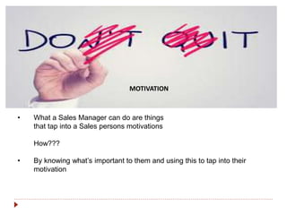 Different types of motivational schemes for sales person | PPTX