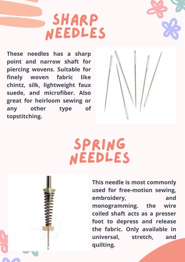 DIFFERENT TYPES OF NEEDLES COMPILATION/PORTFOLIO | PDF