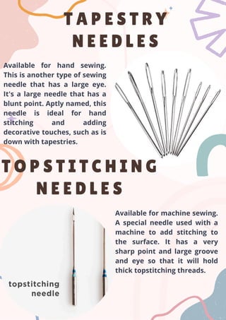 DIFFERENT TYPES OF NEEDLES COMPILATION/PORTFOLIO | PDF