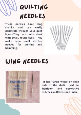 DIFFERENT TYPES OF NEEDLES COMPILATION/PORTFOLIO | PDF