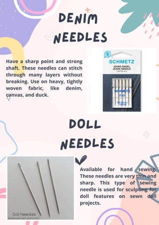 DIFFERENT TYPES OF NEEDLES COMPILATION/PORTFOLIO | PDF