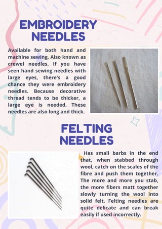 DIFFERENT TYPES OF NEEDLES COMPILATION/PORTFOLIO | PDF