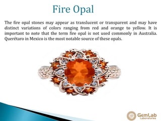 Different Types Of Opal Gemstone | PPT