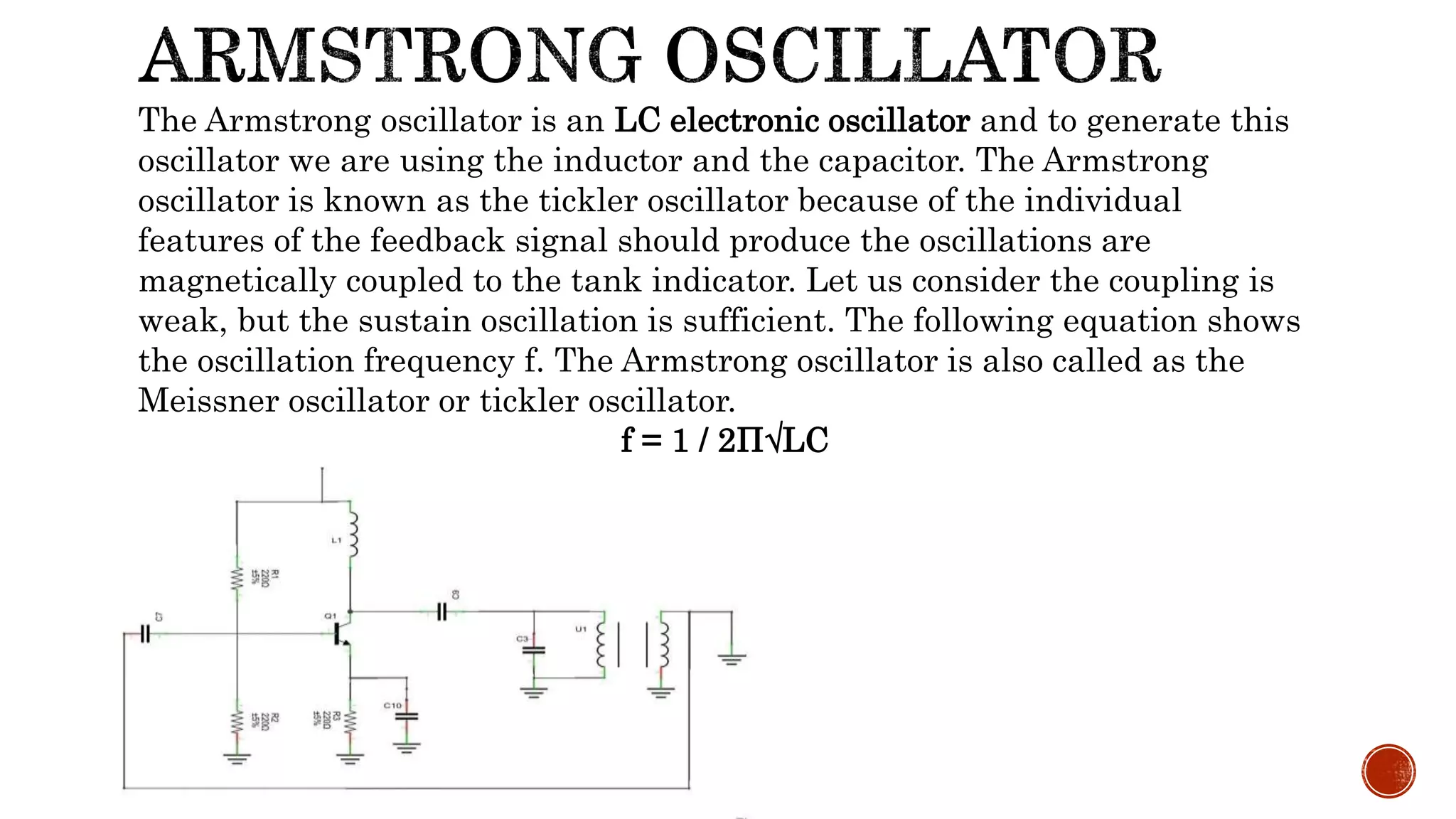 Different types of oscillator & it's application | PPTX