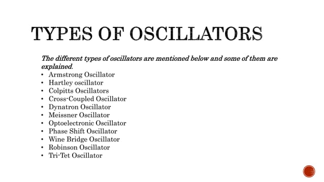 Different types of oscillator & it's application | PPTX | Musical ...
