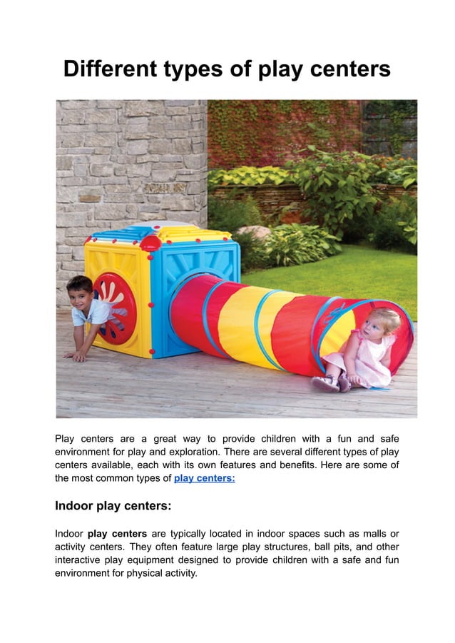 "Different types of play centers - HR Sports " | PDF