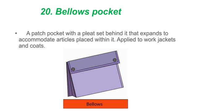 Different types of pocket | PPTX | Women\'s Outerwear | Women\'s Clothing