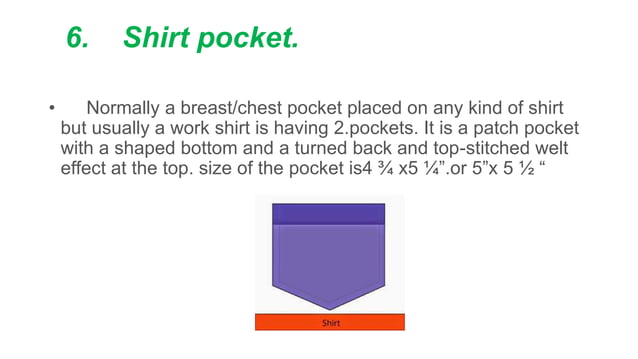 Different types of pocket | PPTX | Women\'s Outerwear | Women\'s Clothing
