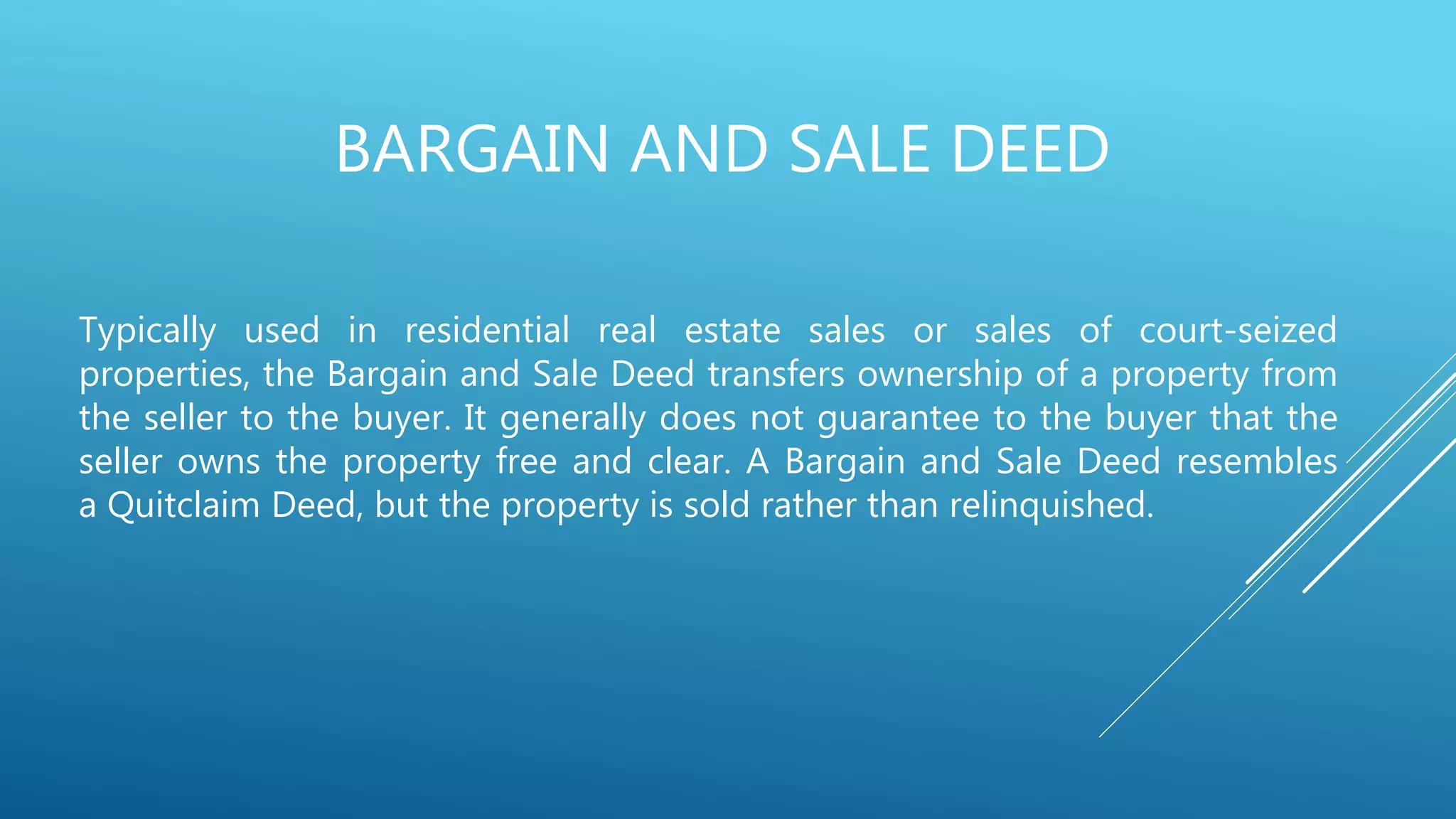 Different Types Of Property Transfer Deeds | PPTX