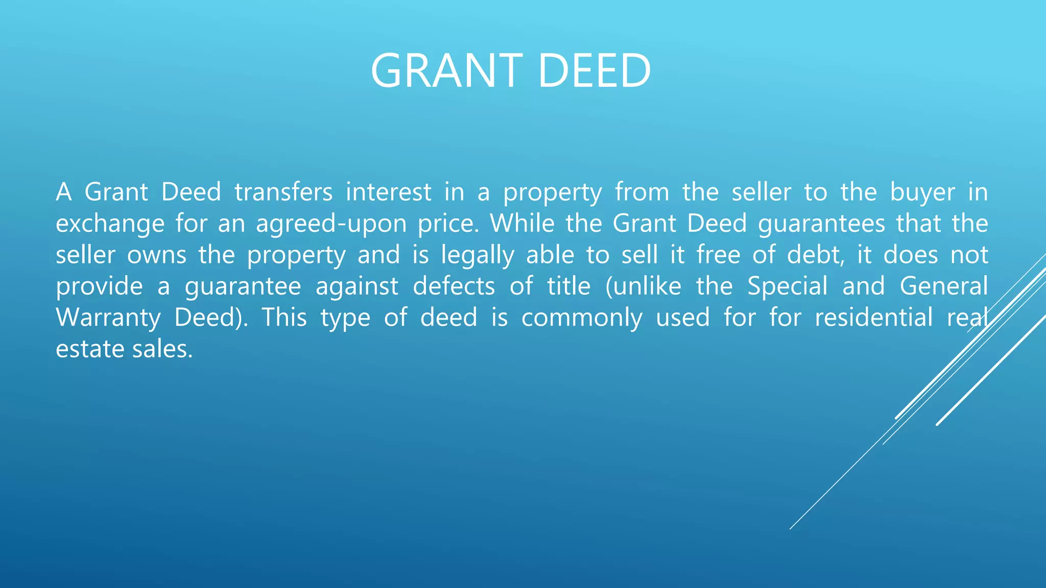 Different Types Of Property Transfer Deeds | PPTX