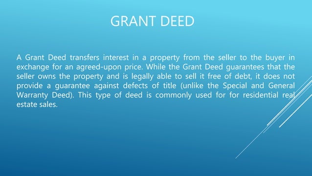 Different Types Of Property Transfer Deeds | PPTX