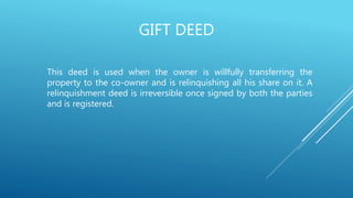 Different Types Of Property Transfer Deeds | PPTX