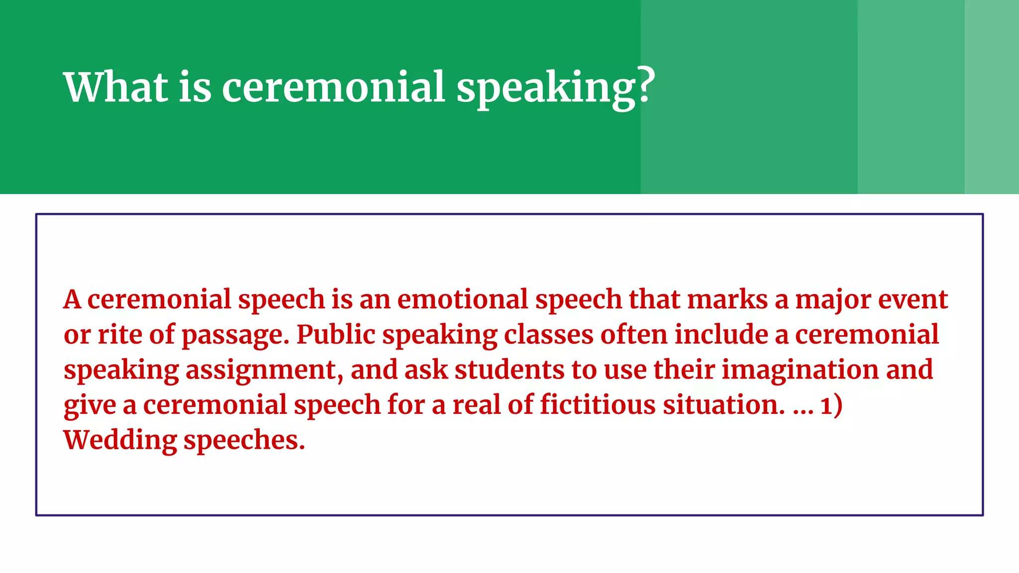 Different Types of Public Speaking | PPTX
