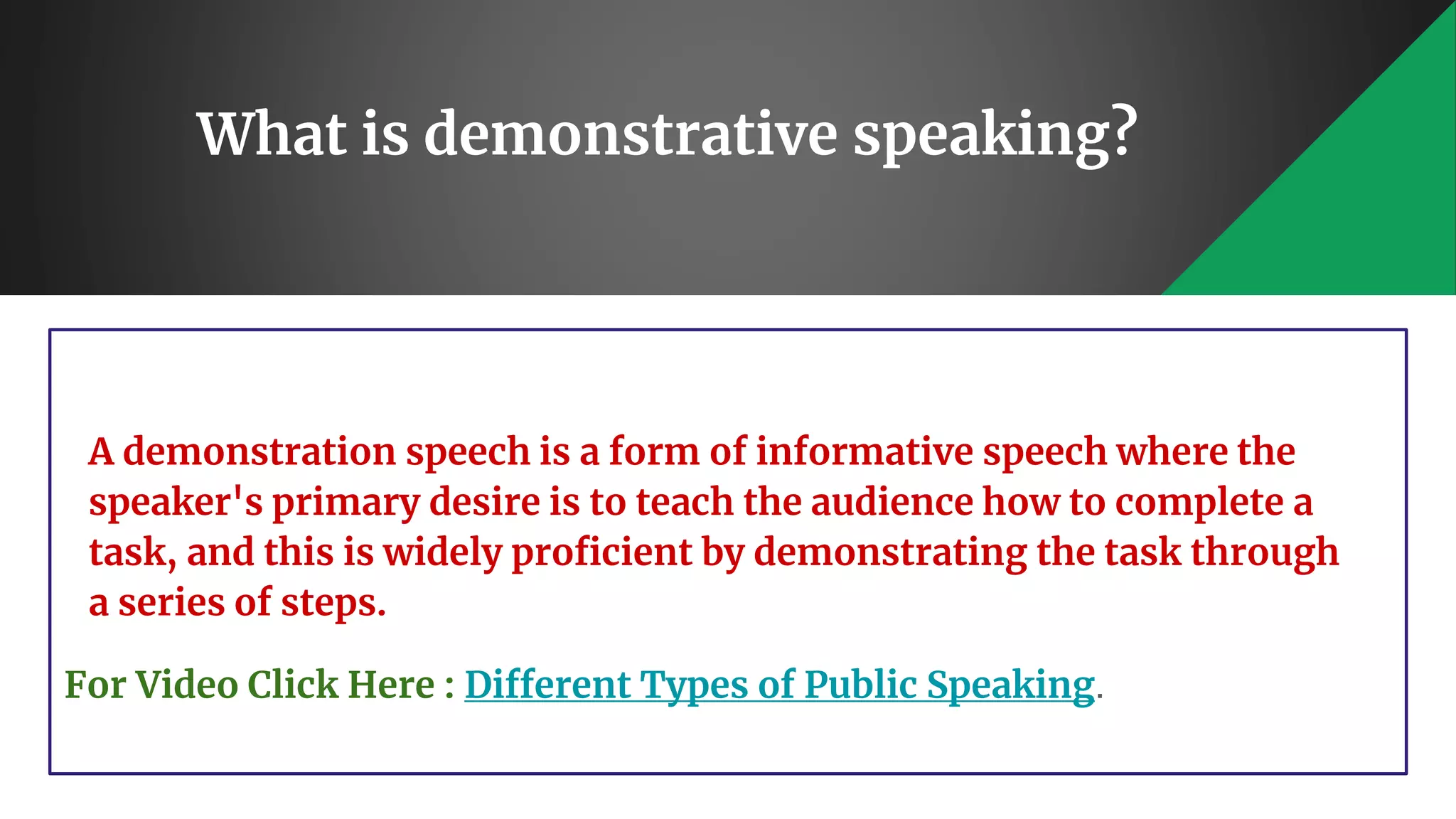 Different Types of Public Speaking | PPTX