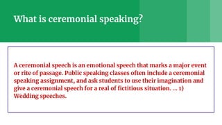 Different Types of Public Speaking | PPTX