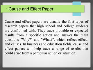 Different types of Research Papers for Scholars. | PPTX