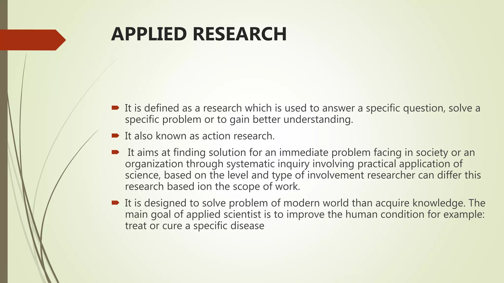 Different types of research ppt | PPTX