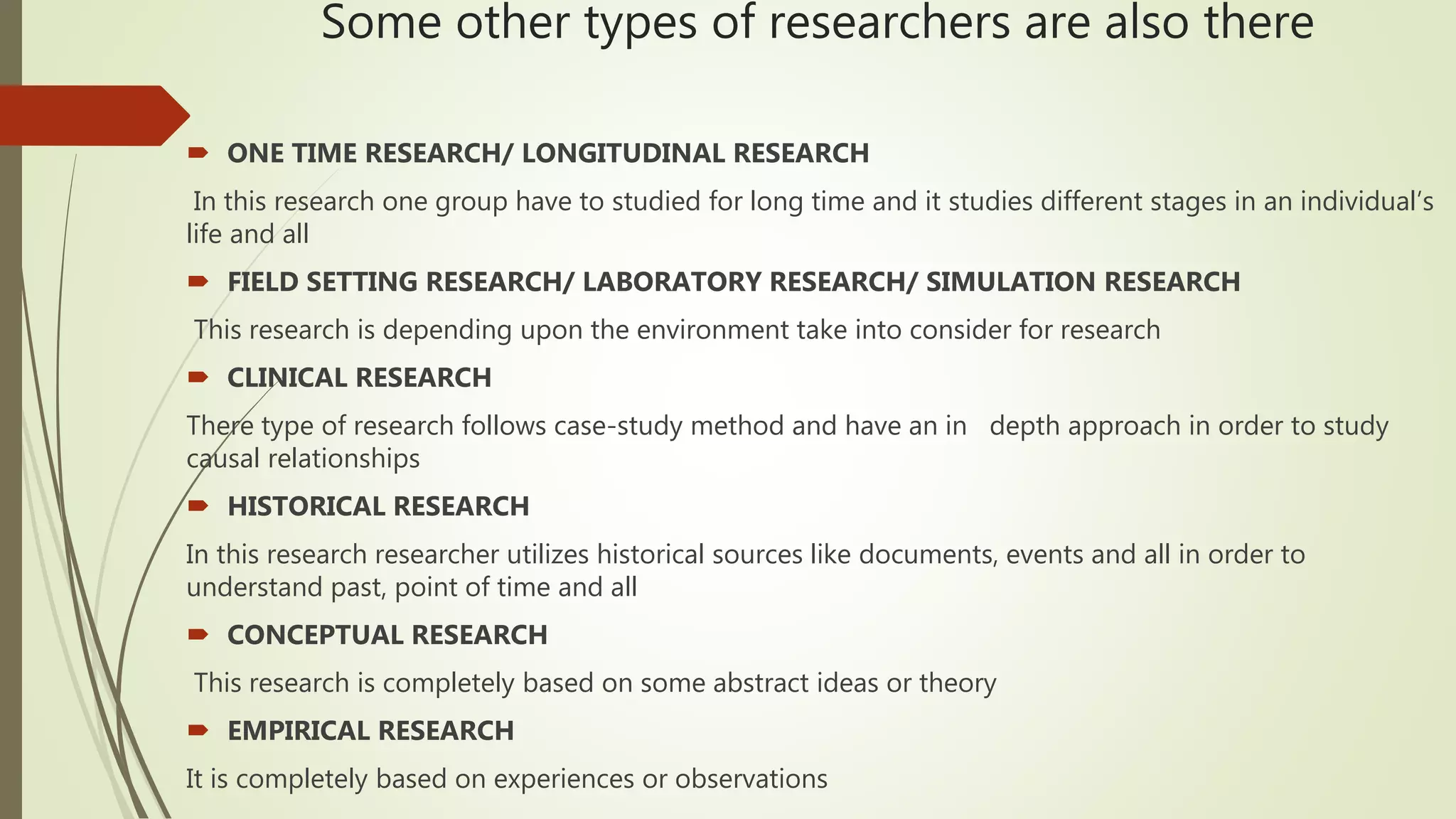 Different types of research ppt | PPTX