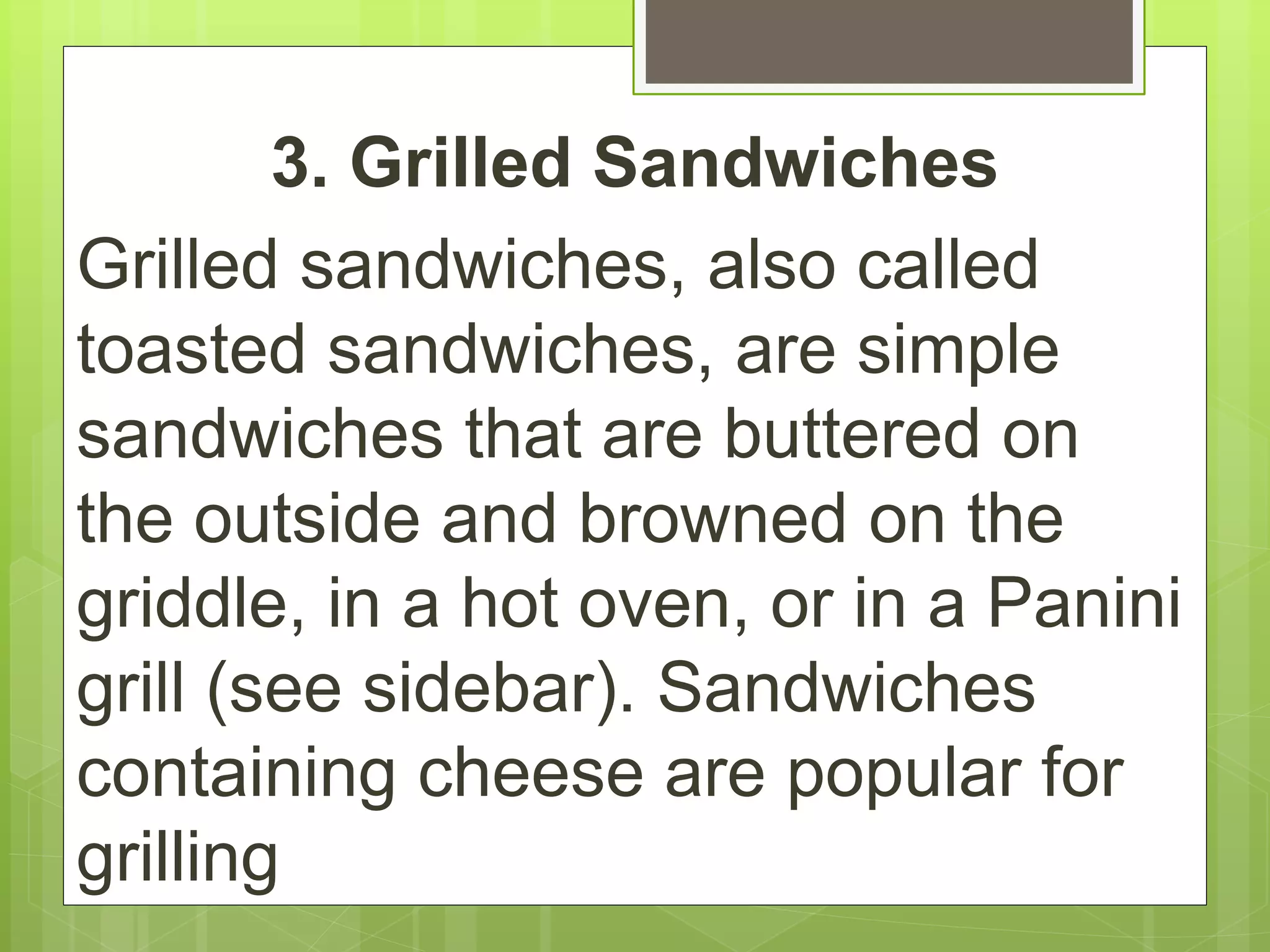Different types of sandwich | PPTX