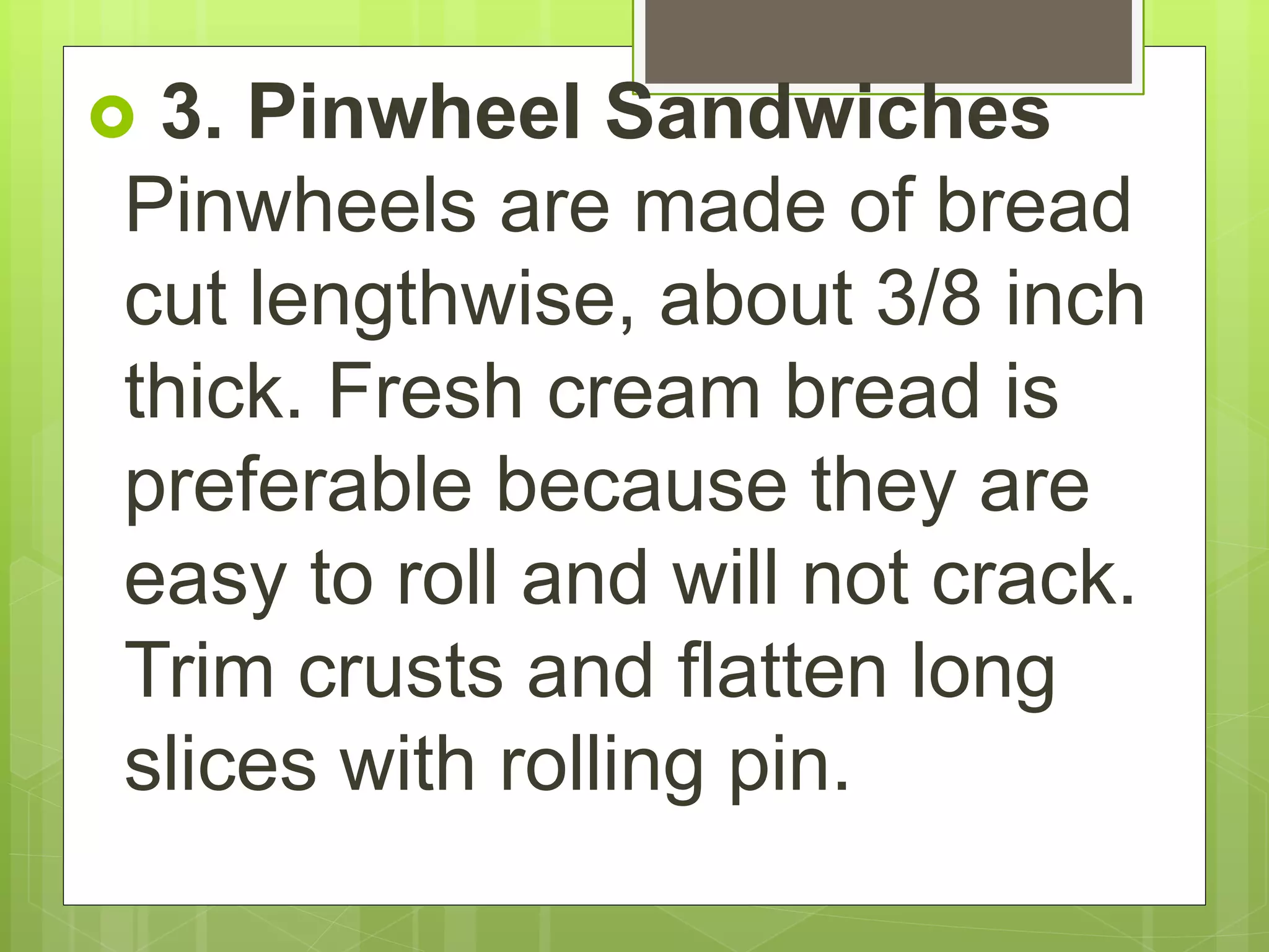 Different types of sandwich | PPTX