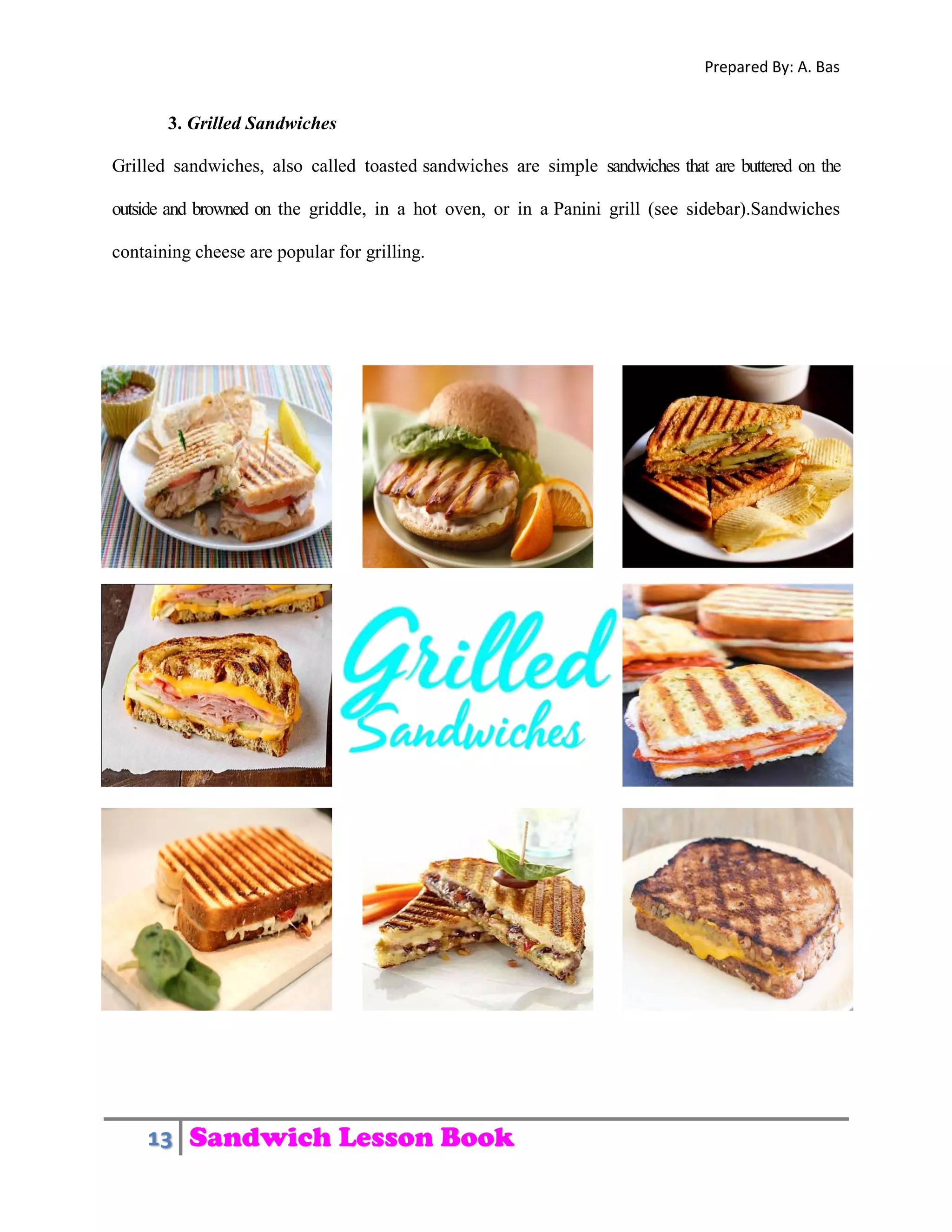 Different Types of Sandwiches and Breads | PDF