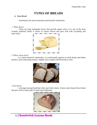 Different Types of Sandwiches and Breads | PDF