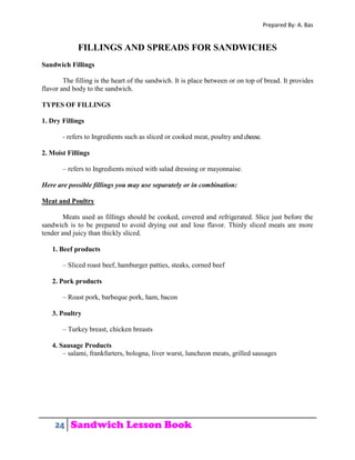 Different Types of Sandwiches and Breads | PDF