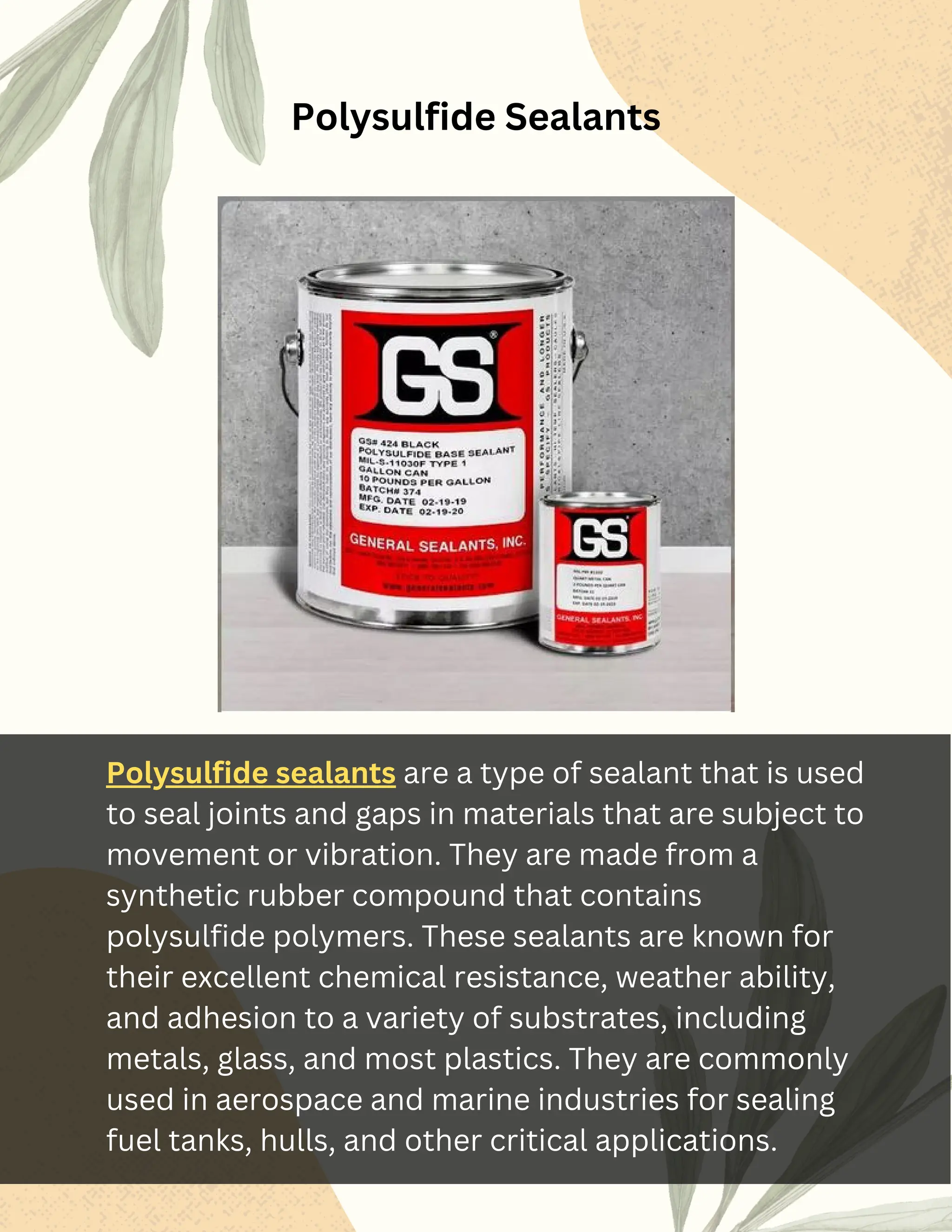 Different Sealant Types | PDF