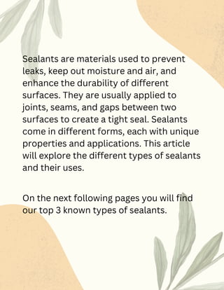 Different Sealant Types | PDF