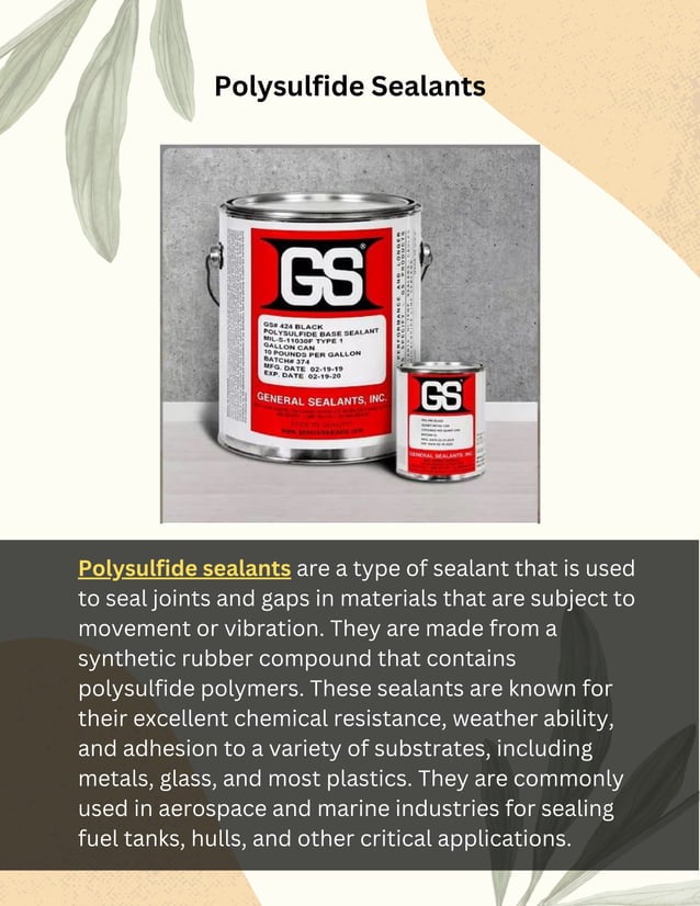 Different Sealant Types | PDF | Chemistry | Science
