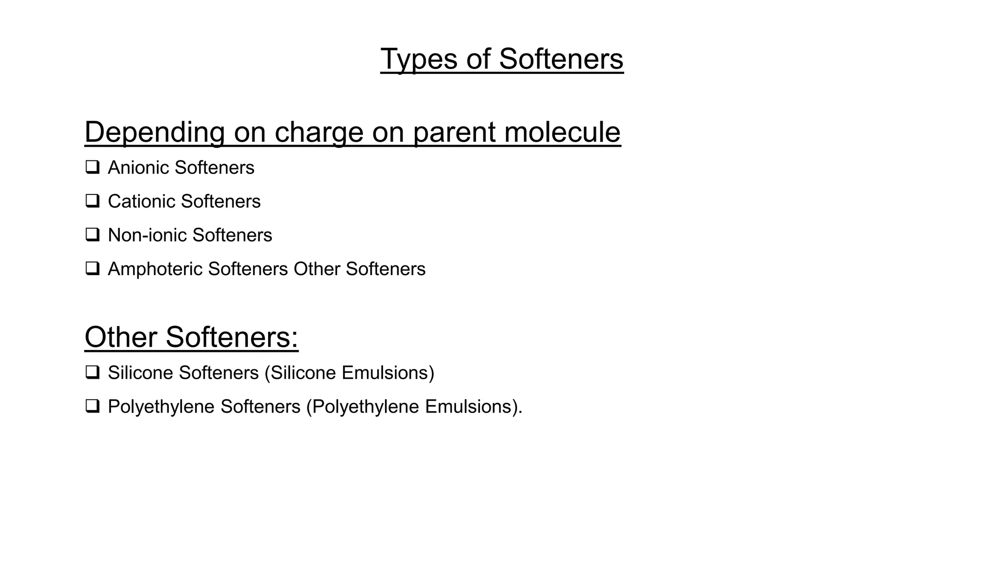 Different types of softener & their uses | PPTX
