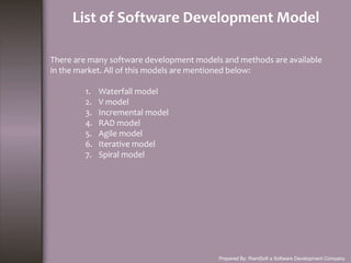 List of Software Development Model and Methods | PPTX