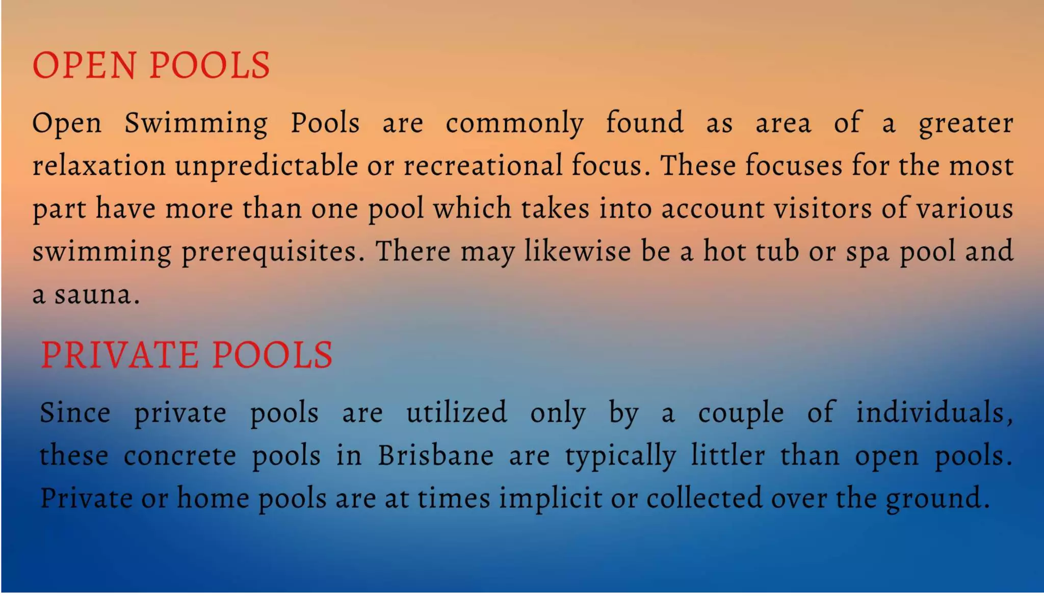 Different Types of Swimming Pools | PPTX