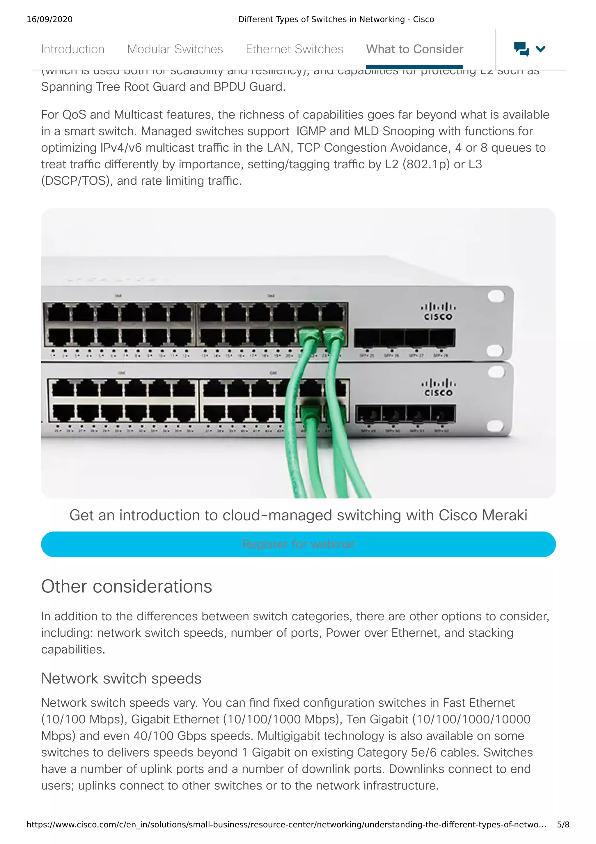 Different Types of Switches in Networking : Notes | PDF