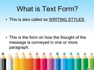 Different types of text forms | PPTX
