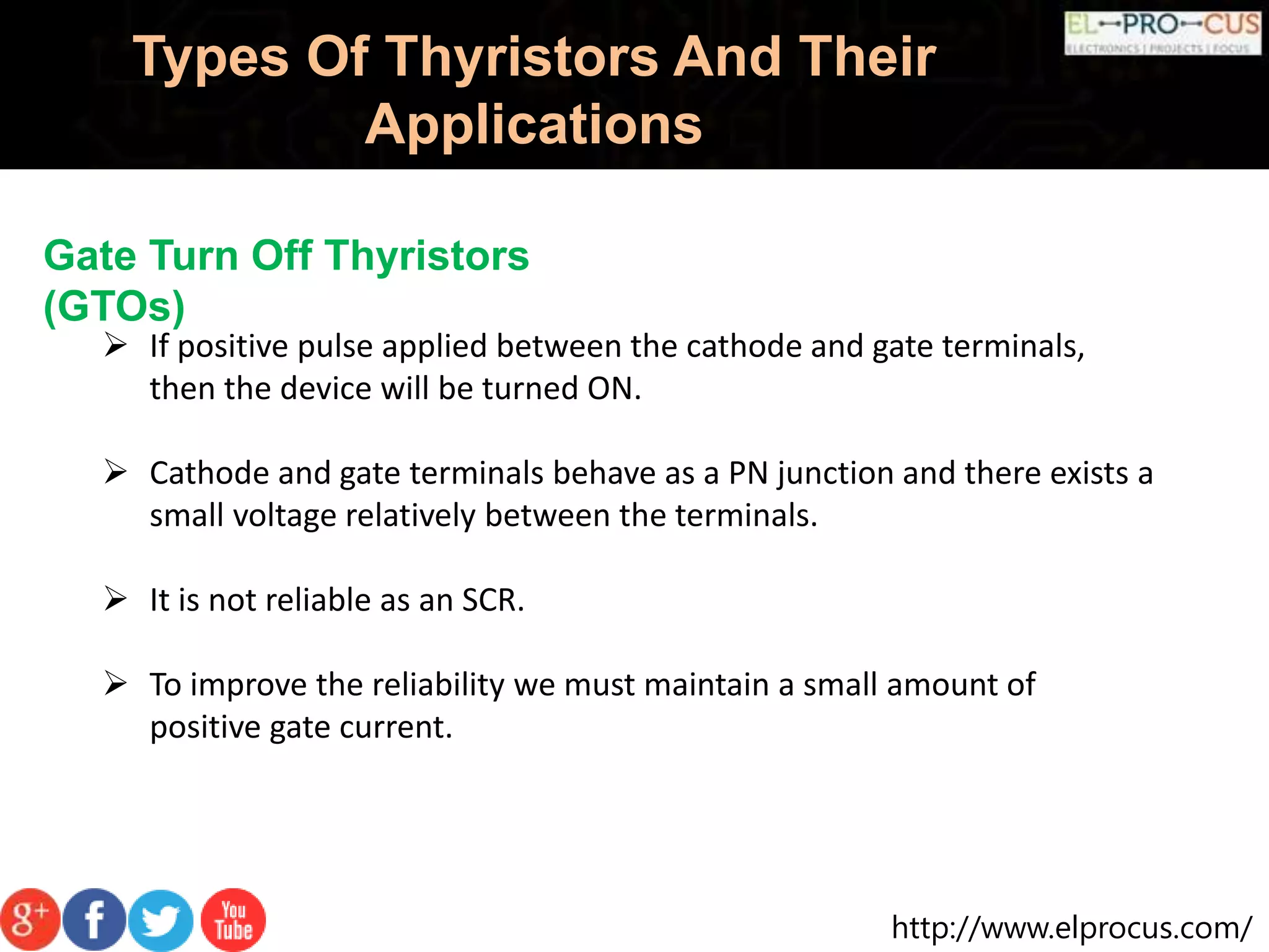 Different types of thyristors and their applications | PPTX