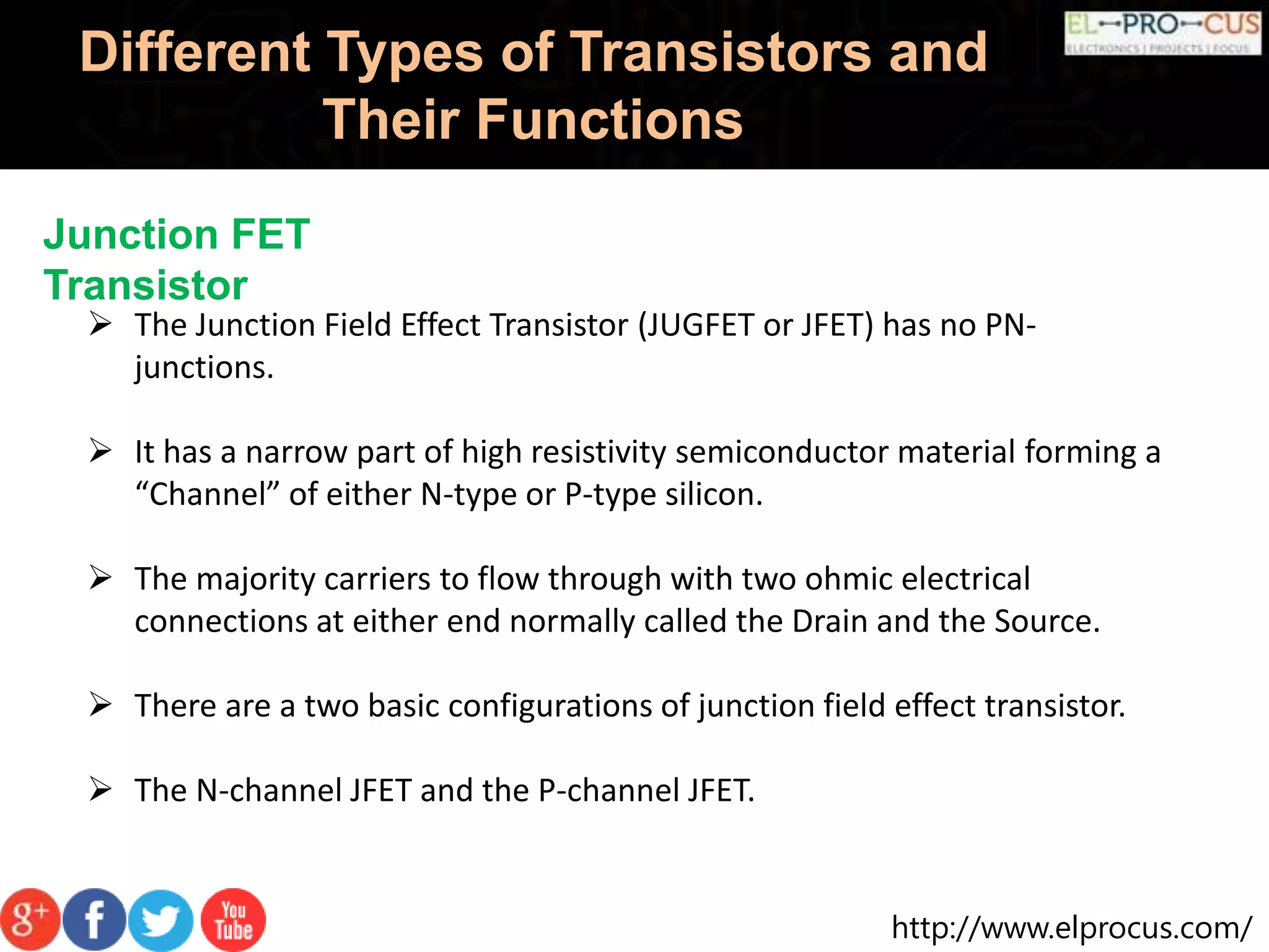 Different types of transistors and their functions | PPTX
