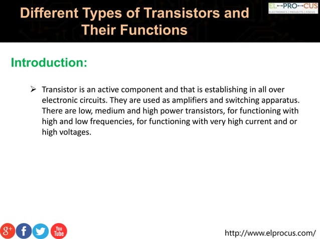 Different types of transistors and their functions | PPT