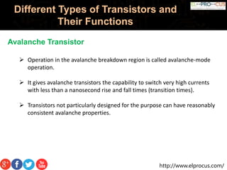 Different types of transistors and their functions | PPTX