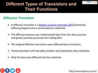 Different types of transistors and their functions | PPTX