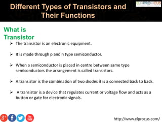 Different types of transistors and their functions | PPTX