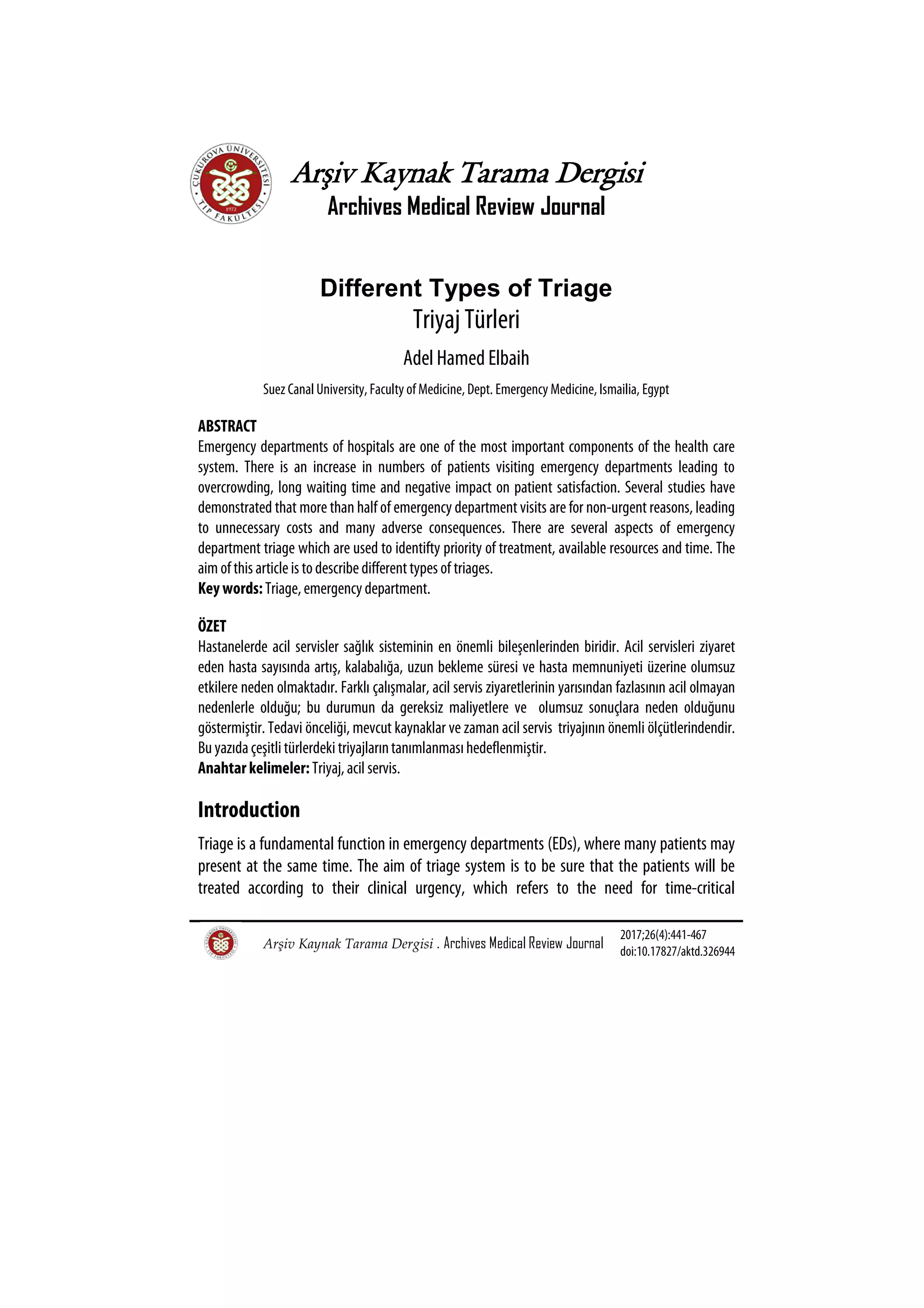 Different types of_triage | PDF