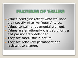 Different types of values | PPTX