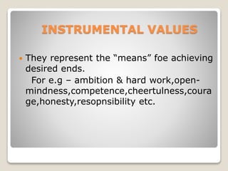 Different types of values | PPTX