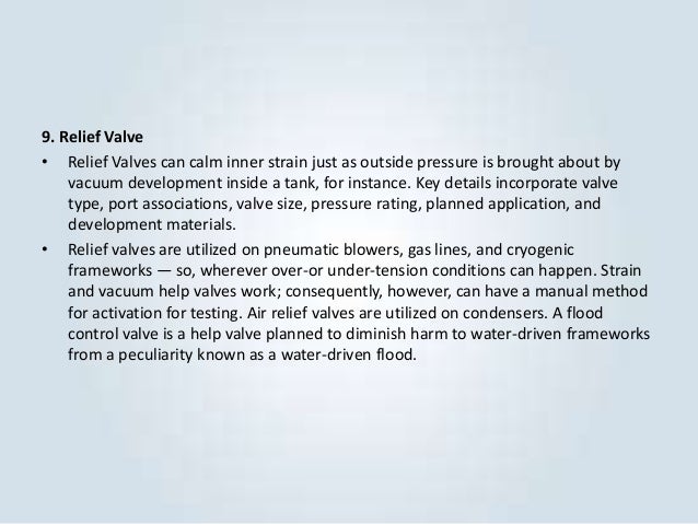 List of 10 types of valves and applications | PPTX