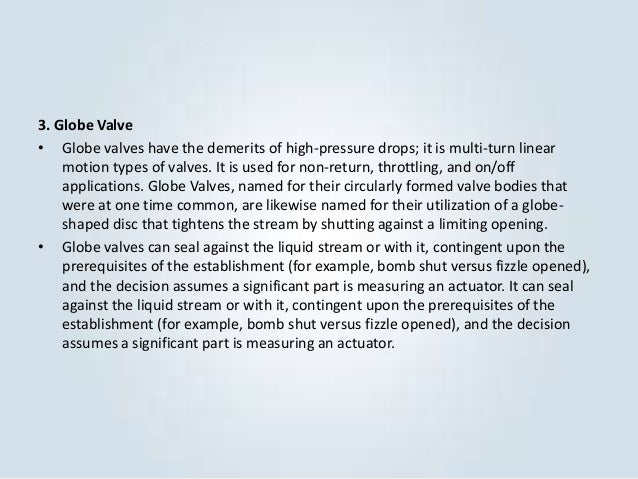 List of 10 types of valves and applications | PPTX