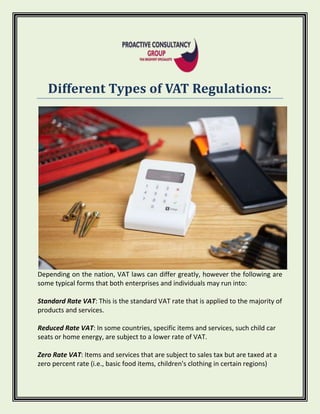 Different Types of VAT Regulations - Proactive consultancy | DOCX