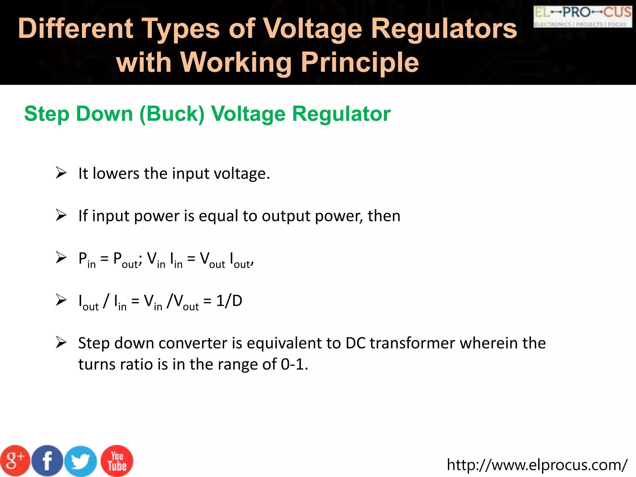Different Types of Voltage Regulators with Working Principle | PPTX